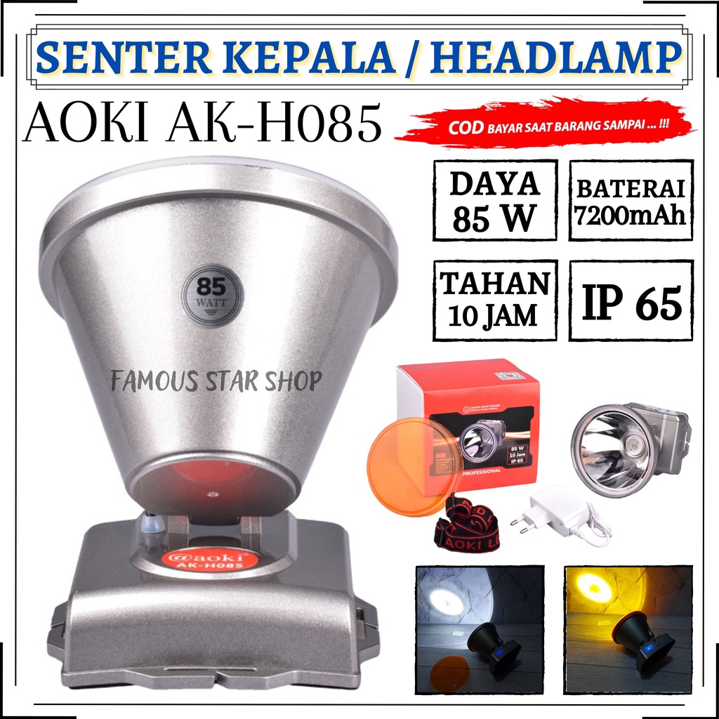 Jual Senter Kepala LED Aoki AK-H085 85Watt | Professional Headlamp AOKI ...
