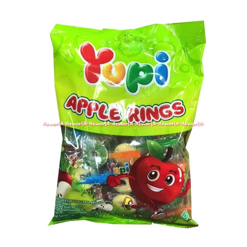 Jual Yupi Apple Ring Kembang Gula Lunak Jelly Bentuk Ring Apel Permen ...