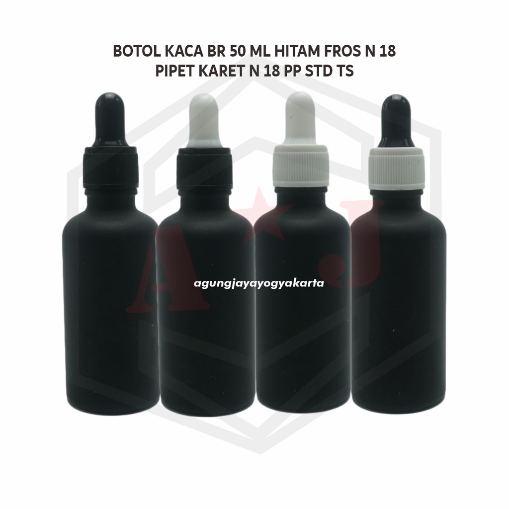 Jual Botol Kaca Serum Pipet 50 ml Hitam Frosted Tidak Segel / Pipet ...