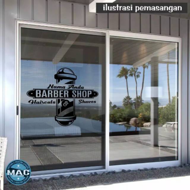 Jual STICKER STIKER BARBER SHOP CUTTING STICKER KACA POTONG RAMBUT ...