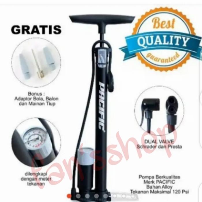Jual Pompa Angin Pacific Pompa Sepeda Meter Alloy Lantai / Pompa Angin ...