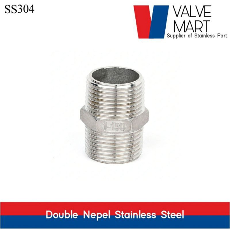 Jual Double nepel stainless steel 304 2" inch | Shopee Indonesia