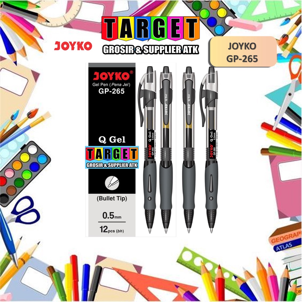 Jual GEL PEN / PULPEN JOYKO GP-265 Q GEL 0.5 mm (12 PCS) | Shopee Indonesia