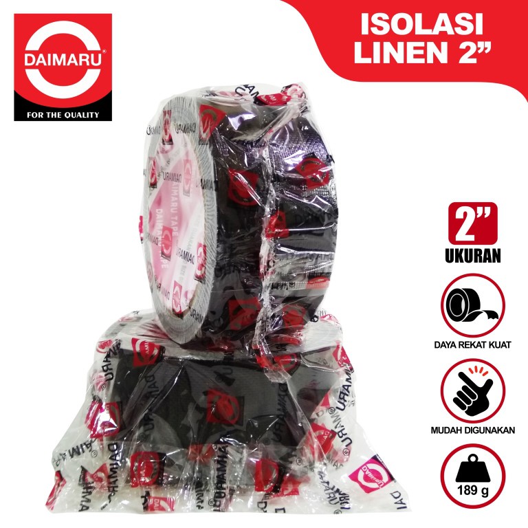 Jual Lakban Hitam Daimaru 48 mm x 12 m [1 Roll] / Tape Cloth Isolasi Selotip Besar / Solasiban ...