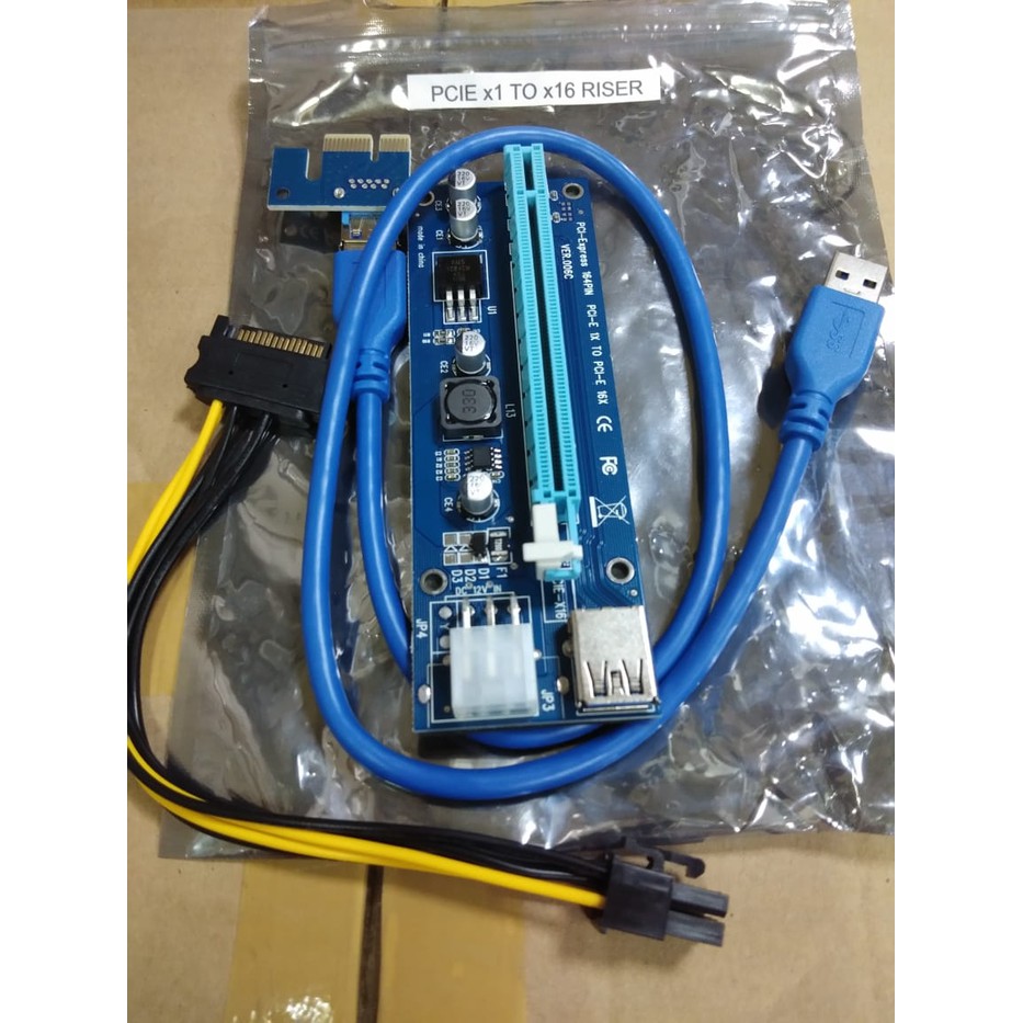Jual USB 4.0 PCI-E PCI Express Riser Card 1xto16x6 | Shopee Indonesia