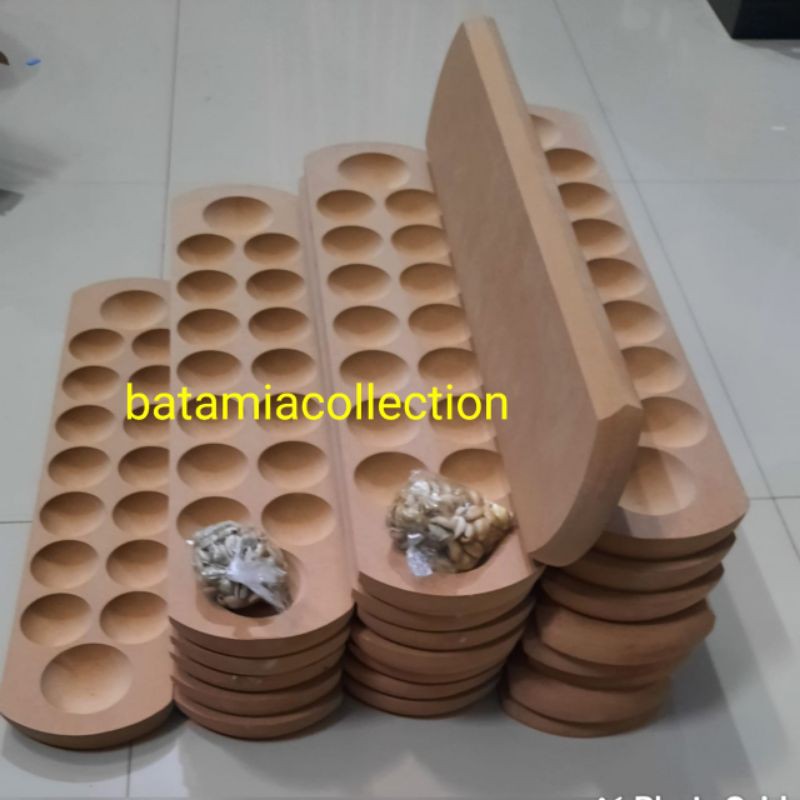 Jual Congklak Kayu Biji Kerang Polos Natural Halus Mainan Tradisional ...