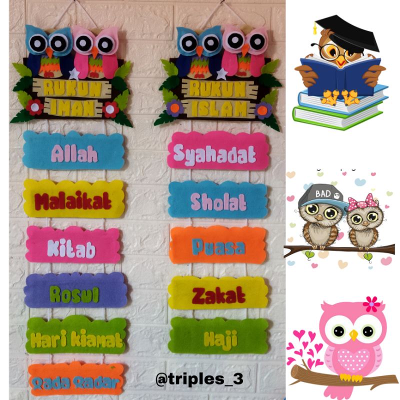 Jual RUKUN IMAN / RUKUN ISLAM / 2 in One / dekorasi sekolah/hiasan ...
