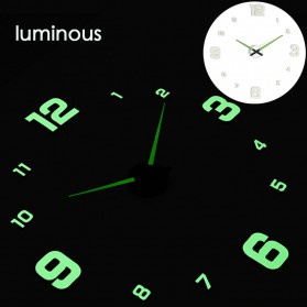 Jual LUMINOVA Jam Dinding Besar DIY Giant Wall Clock Quartz Glow in The ...