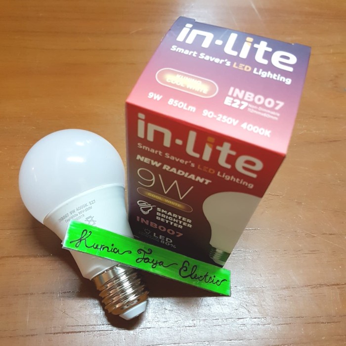 Jual Lampu LED Bulb 9W Cool White In-Lite E27 4000K 220V | Shopee Indonesia