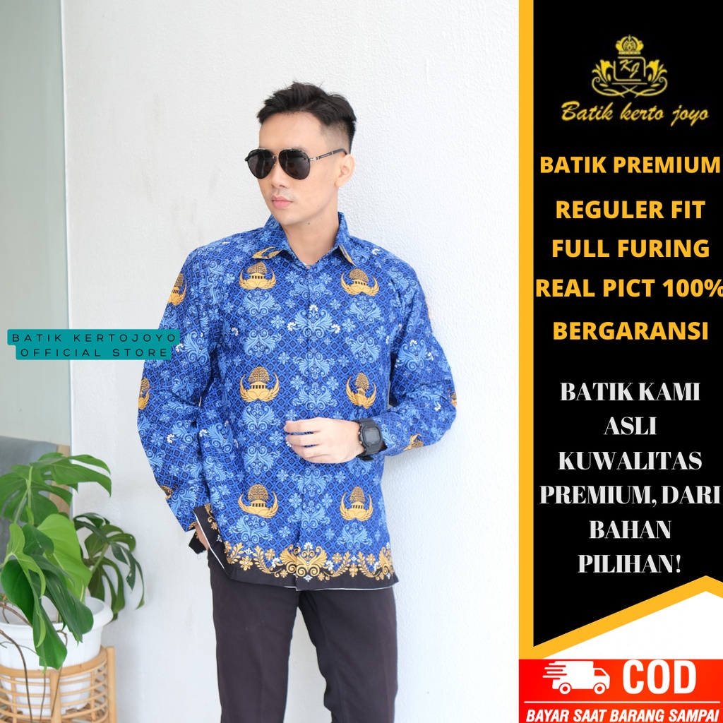 Jual BAJU BATIK KORPRI PRIA TERBARU 2022 BAJU BATIK PNS TERBARU BATIK PRIA LENGAN PANJANG KEMEJA ...