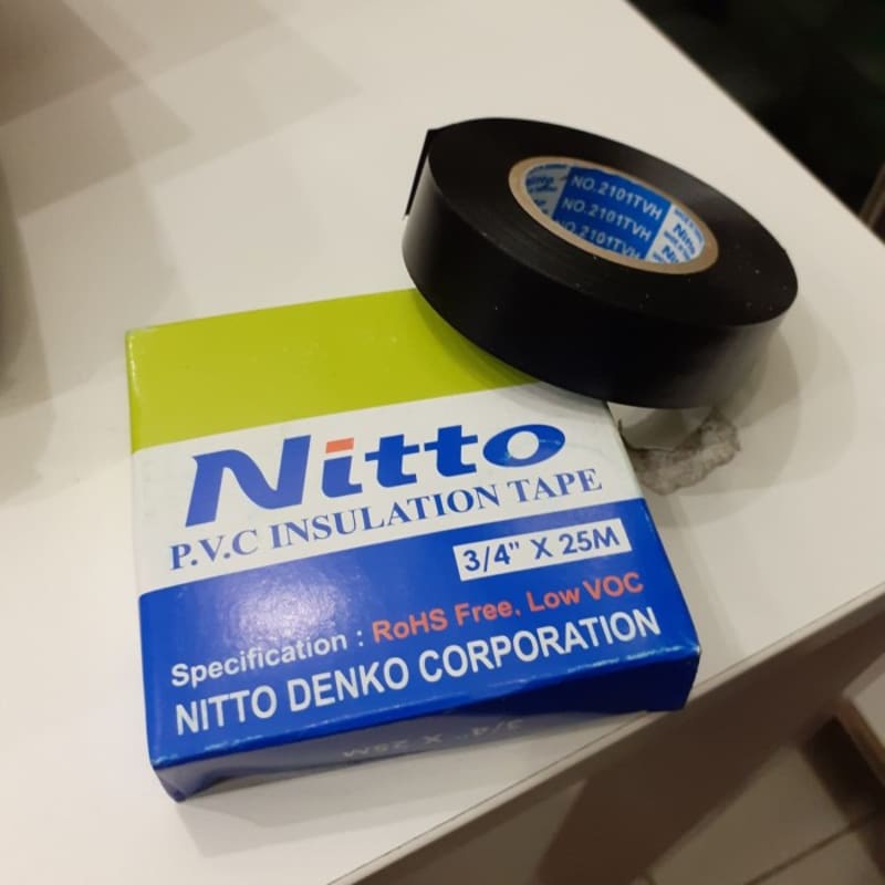Jual Nitto PVC Insulation Tape 3/4" X 25M Hitam | Shopee Indonesia