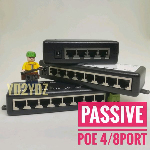 Jual Passive POE 8 Port injector pasif Power Over Ethernet Hitam ...