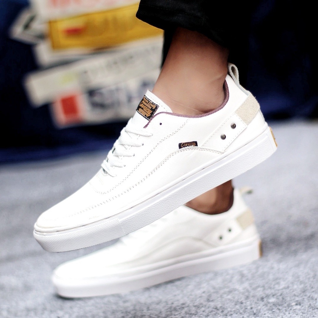 Jual (BAYAR DITEMPAT) DF SEPATU PUTIH PRIA CEVANY CYRE ORIGINAL KULIT ASLI KERJA MURAH SNEAKERS ...