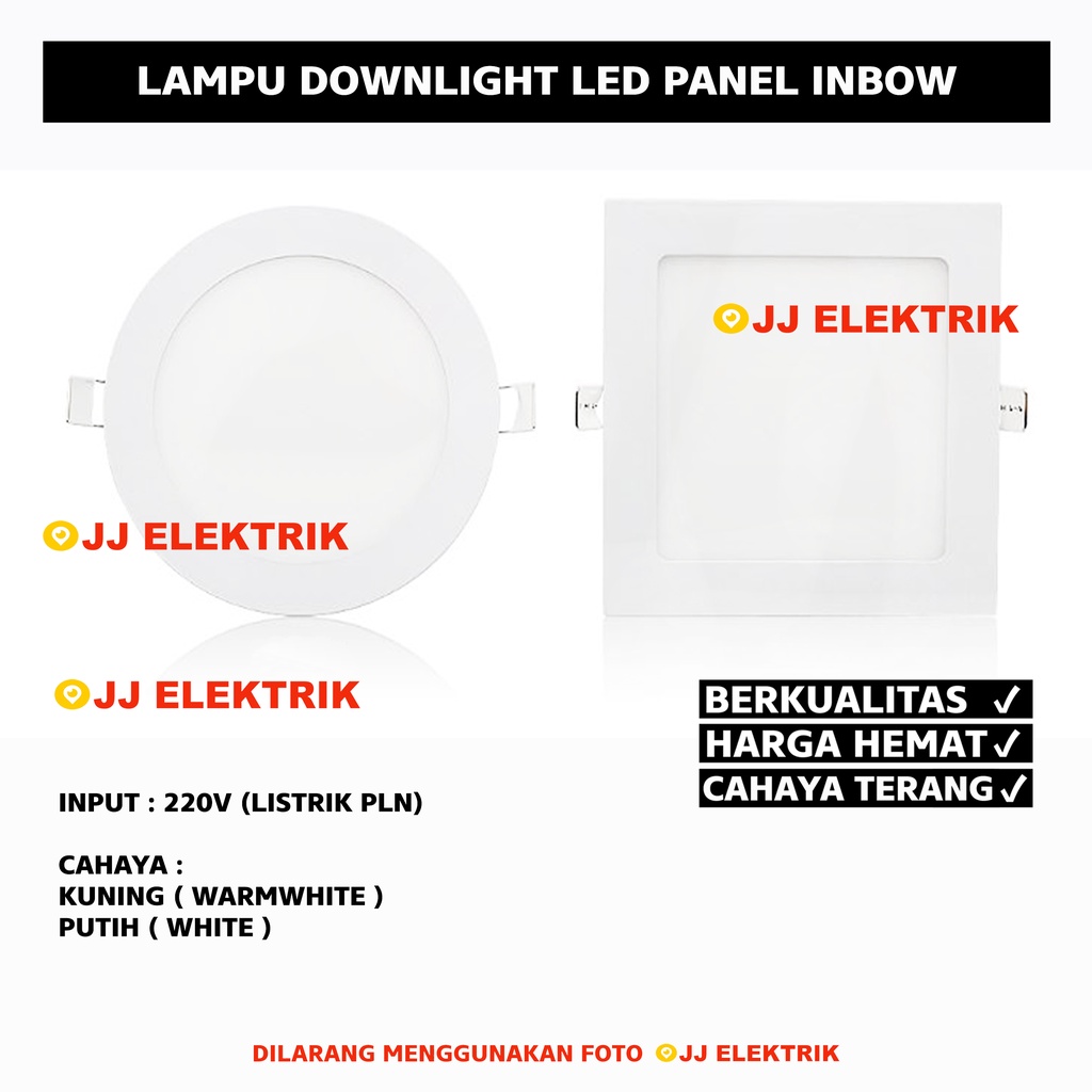 Jual Lampu Downlight Led 3W 6W 12W 18W Lampu Plafon Inbow 3/6/12/18 ...