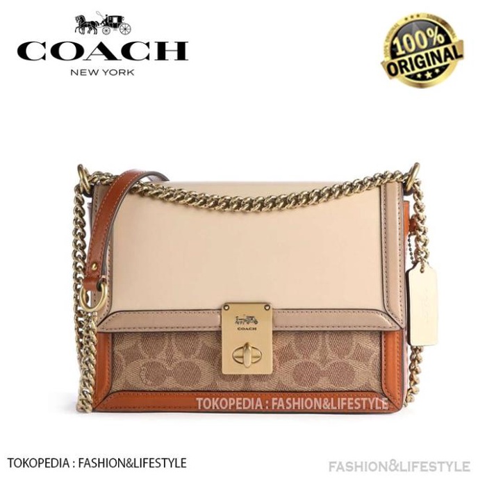 Jual Coach Hutton Shoulder Bag In Colorblock Signature Canvas Original ...