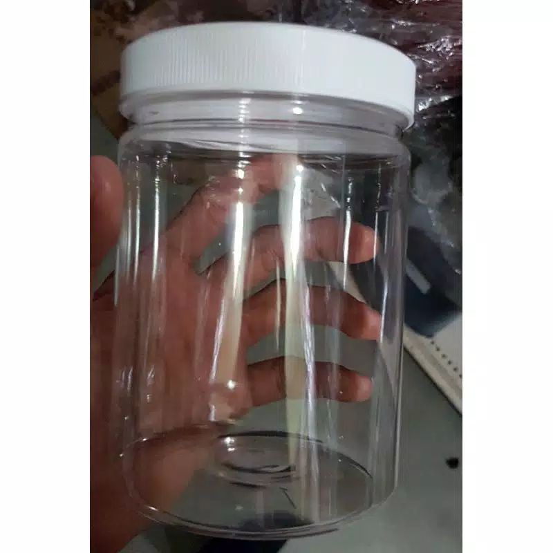 Jual Toples - Jar Plastik tebal 500ml - kaleng - tempat kue kering ...