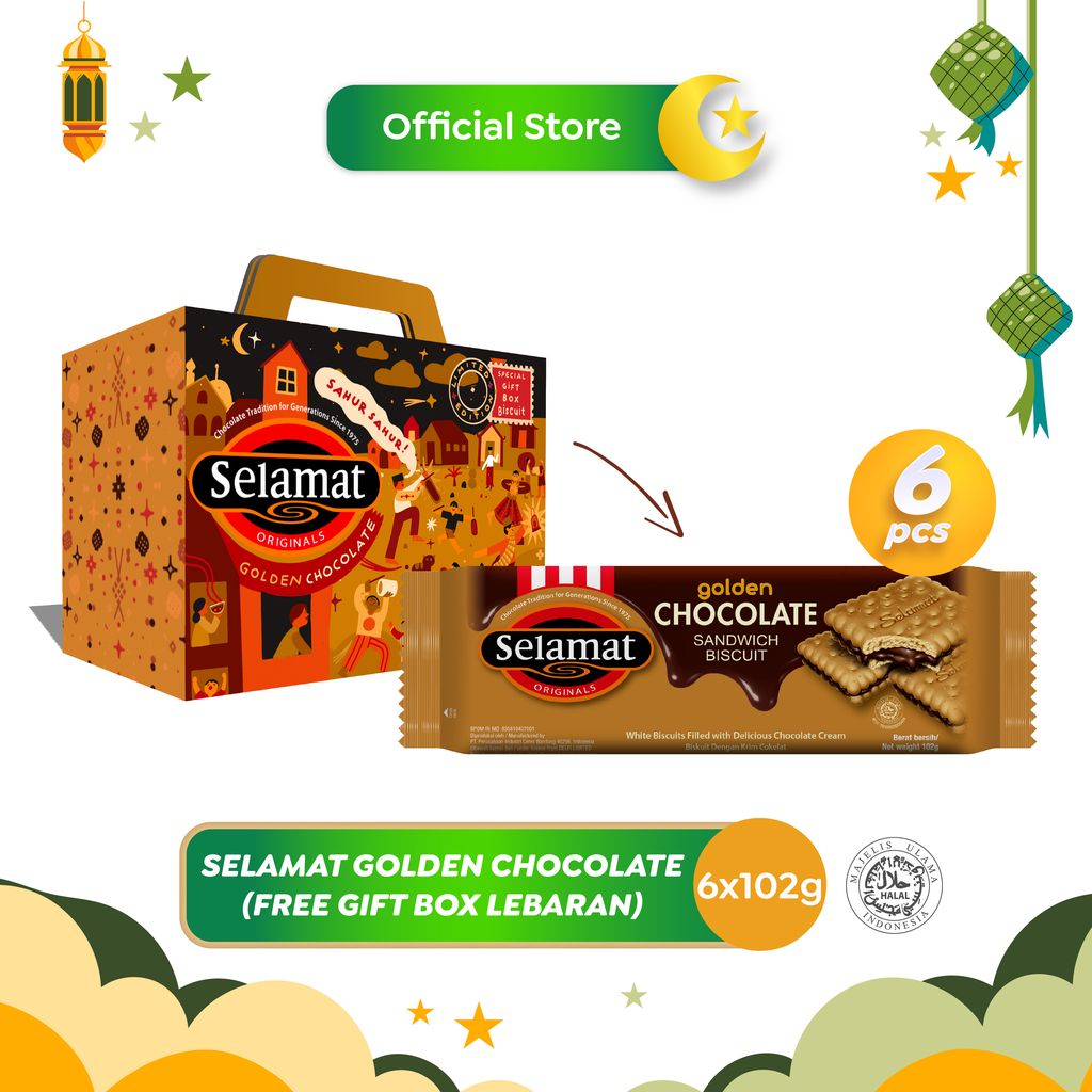Jual Selamat Bisc Golden Choc 102g - 6 Pcs (FREE Gift Box Lebaran ...