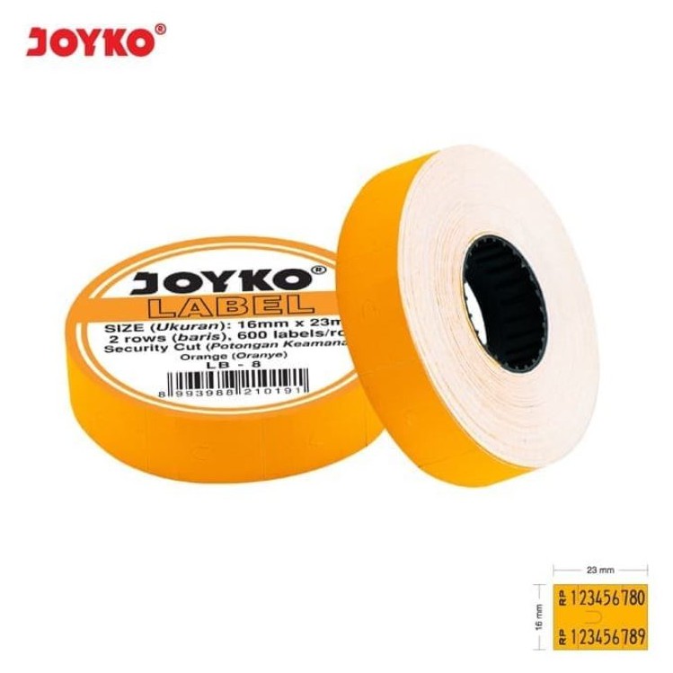 Jual KERTAS LABEL HARGA JOYKO 2 BARIS ORANGE LB-8 / Price Label Roll ...