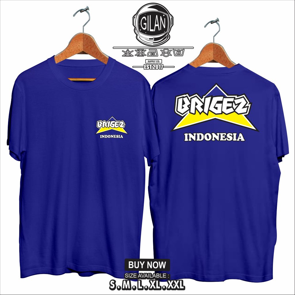 Jual Kaos BRIGEZ Logo Distro Gank Motor || Terratex | Shopee Indonesia