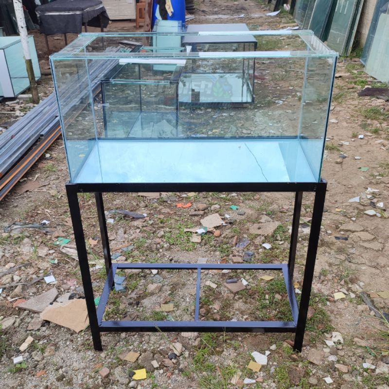 Jual PAKET AQUARIUM 80X40X40 DASAR 8 KELILING 5MM + RAK SIKU 4X4 ...