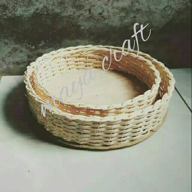 Jual Promo Basket rotan bulat 1 set isi 2 untuk parcel dll | Shopee ...