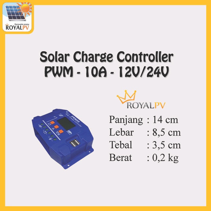 Jual Solar Charge Controller Stec Pwm 10A 12V 24V Auto Kontroler Solar ...