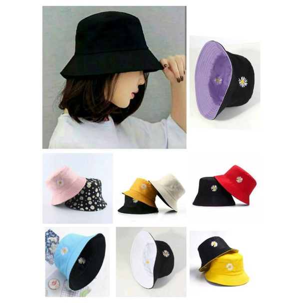 Jual Topi Bucket Wanita Dewasa Motif Bordir Bunga Daisy / Bucket Wanita ...