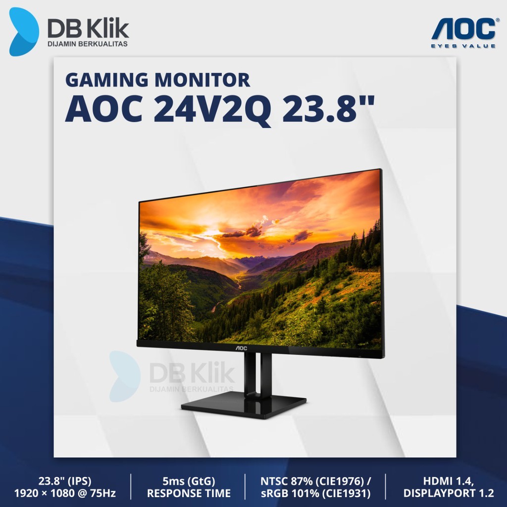 Jual LED Monitor AOC 24V2Q 23.8 Inch IPS 75Hz Full HD HDMI DP | AOC ...