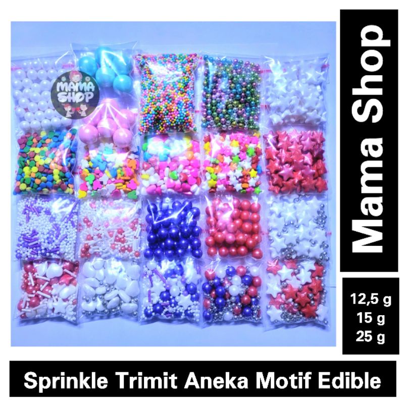 Jual Spikle Trimit Sprinkle Hiasan Kue Cupcake Cakepop Bulat Star ...