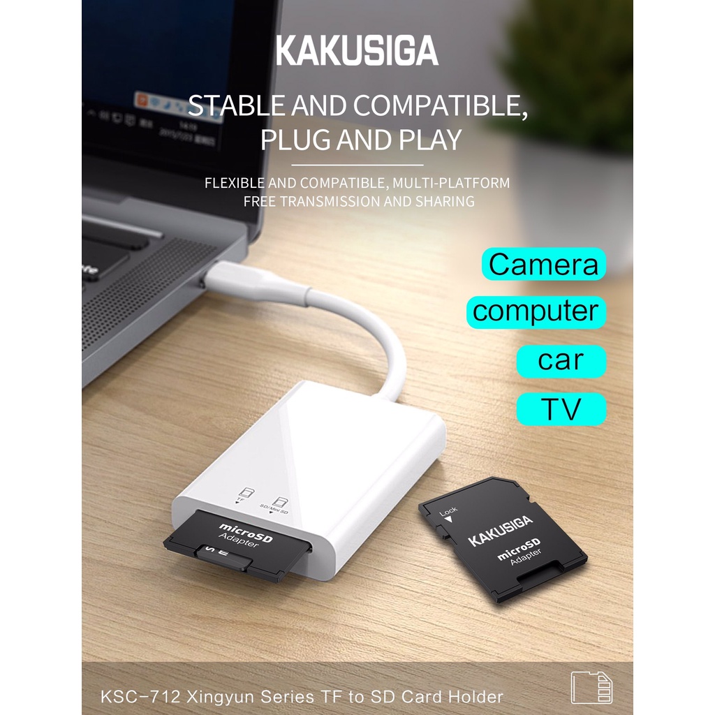 Jual KAKU KSC712 ADAPTOR MEMORY CARD RUMAH MMC ADAPTOR MICRO SD CARD READER | Shopee Indonesia