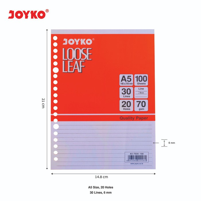 Jual Loose Leaf Joyko A5 100 lembar / Isi Refill Kertas File | Shopee Indonesia