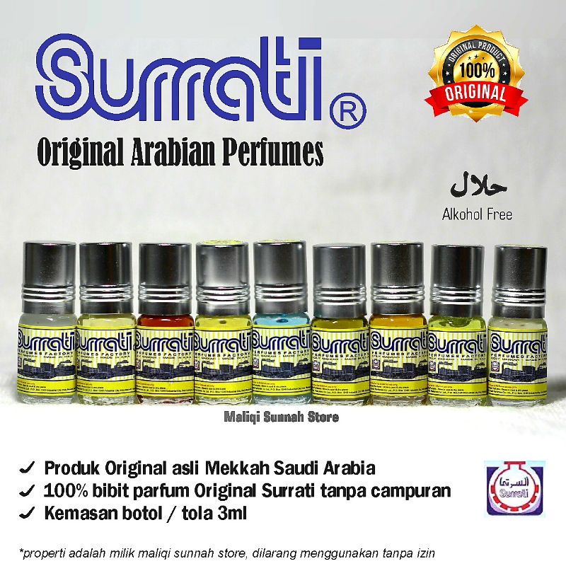 Jual Surrati Parfum Original 3ml Musk al Tahara / Ameer al Oud / Black ...