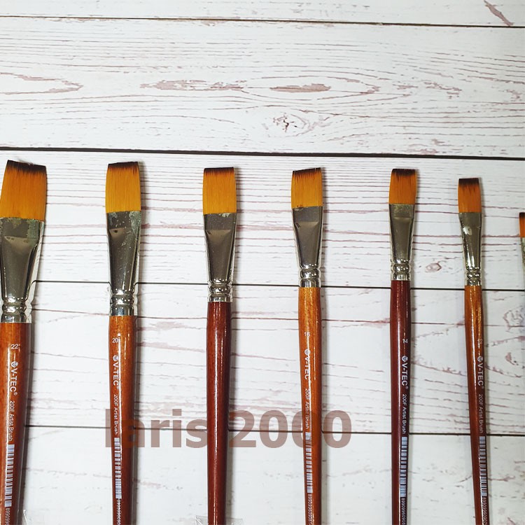 Jual Kuas Lukis / Cat Akrilik / Cat Air Flat / Pipih V-tec 200F ...