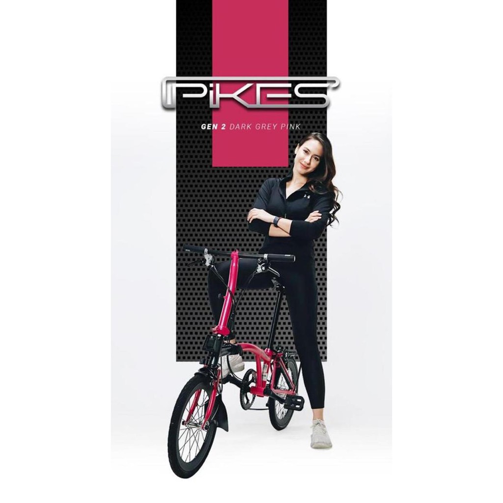 Jual Sepeda Lipat Trifold Element Pikes Gen 2 Grey Pink Pevita Pearce ...