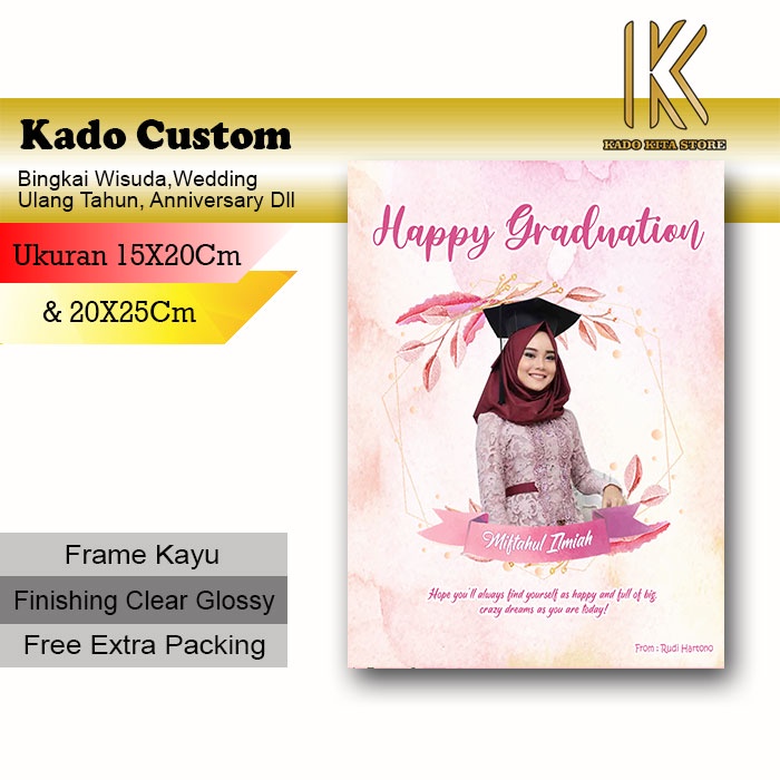 Jual Custom Bingkai MDF Sticker Hadiah Kado Hiasan Dinding Wisuda ...