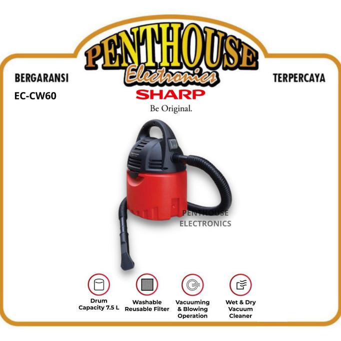 Jual Sharp Wet And Dry Vacuum Cleaner Ec-Cw60 / Eccw60 Penyedot Debu ...