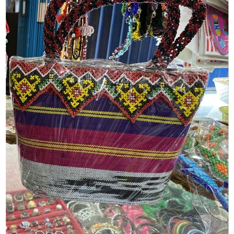 Jual tas tenun ulap doyo hiasan manik manik tas tenteng tas jinjing tas ...