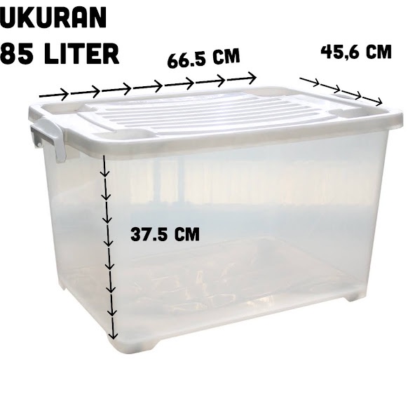 Jual KIRAMAS Container Box Transparan 85 Liter B85 AR | Shopee Indonesia