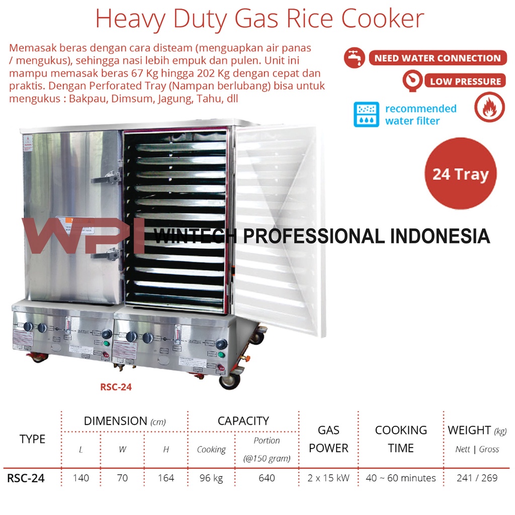 Jual Getra RSC-24 Heavy Duty Rice Cooker - Steamer - Mesin Pemasak Kukus Nasi Dengan Cara Di ...