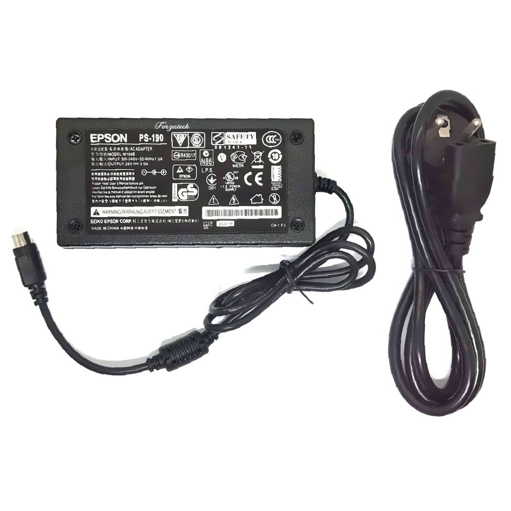 Jual Epson Printer Adapter/Charger PS-190 M169B 24V 3A Printer 3Pin ...