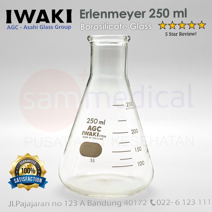 Jual Iwaki Pyrex ERLENMEYER FLASK Gelas Kimia 250 ml | Shopee Indonesia