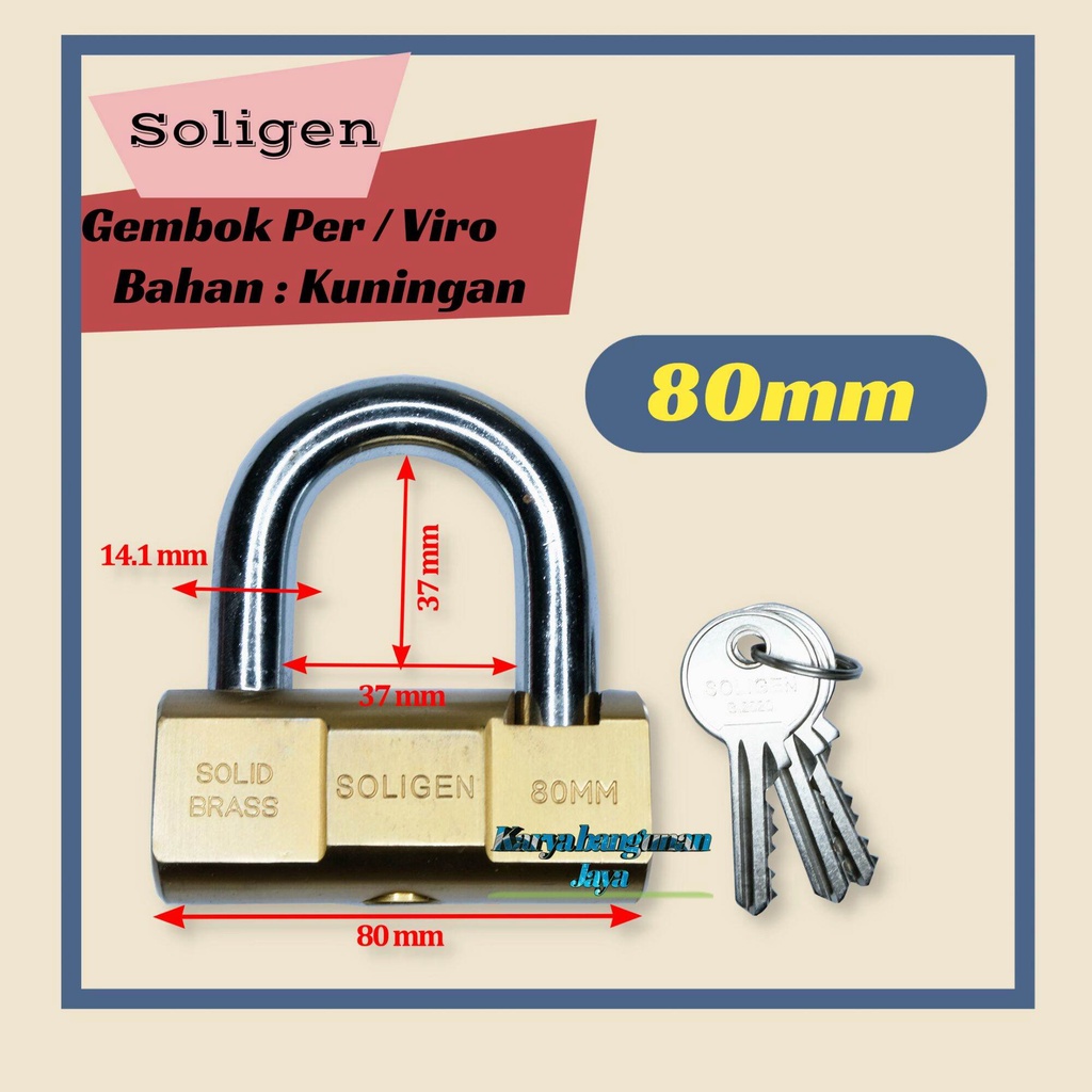 Jual Gembok Soligen Tipe V 80 mm - GEMBOK PAGAR - GEMBOK RUMAH - GEMBOK ...