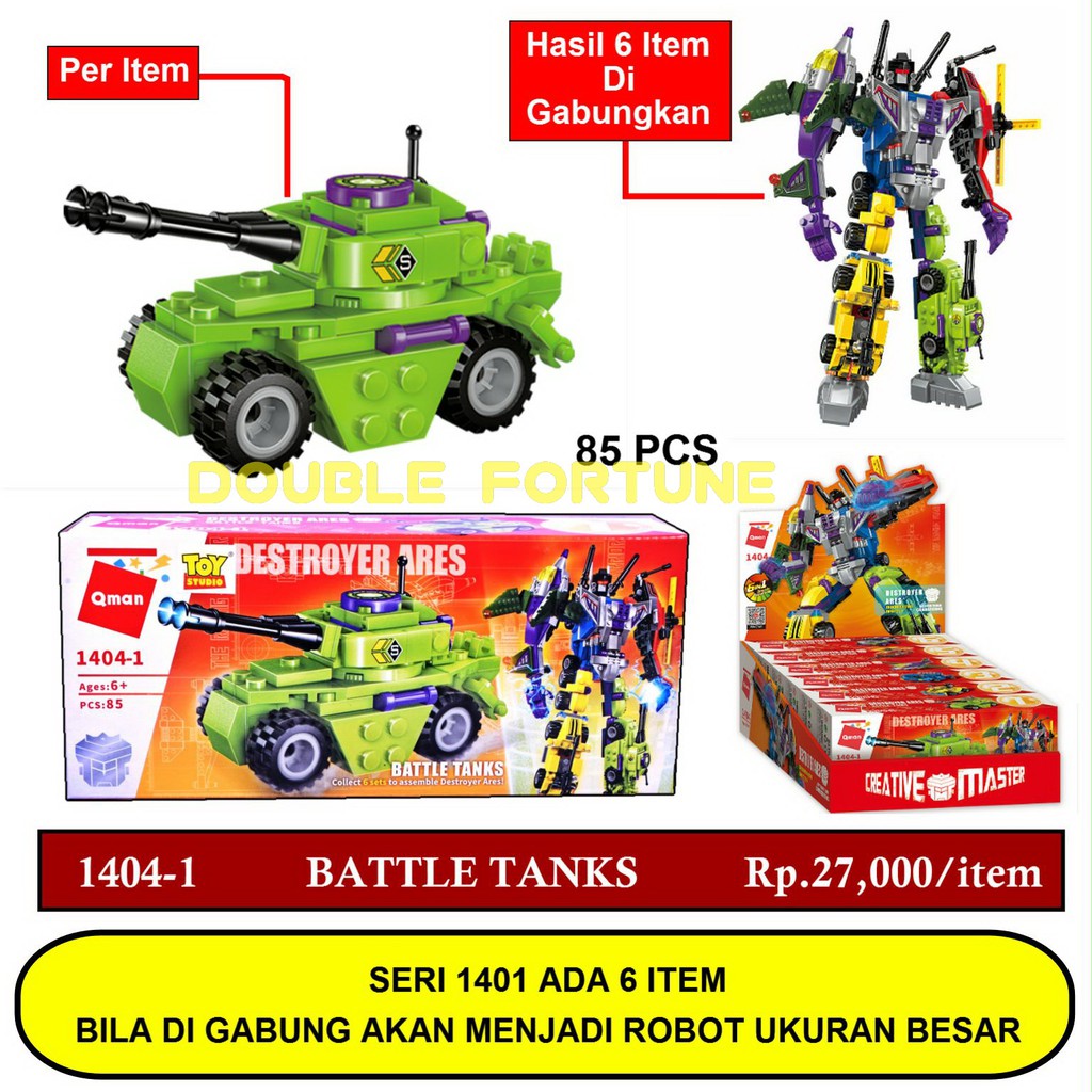 Jual MAINAN LEGO QMAN 1404-1 BATTLE TANKS - DESTROYER ARES | Shopee ...
