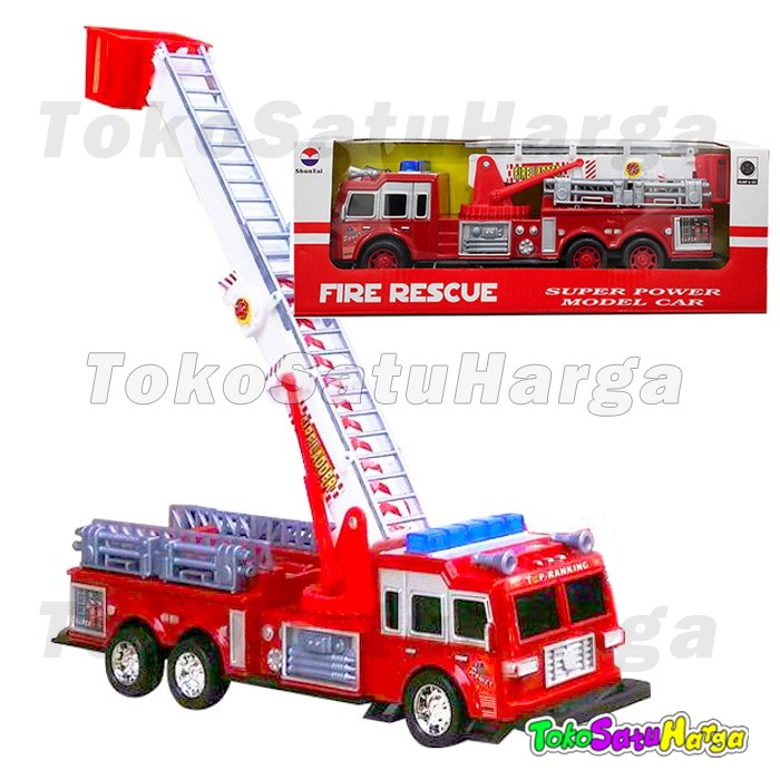 Jual Mainan Anak Mobil Pemadam Kebakaran Fire Rescue Truck Baterai ...