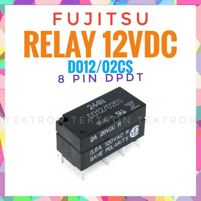 Jual Fujitsu DIP Relay 12VDC 8pin DPDT D012/02CS 12v 8p arduino uni ...