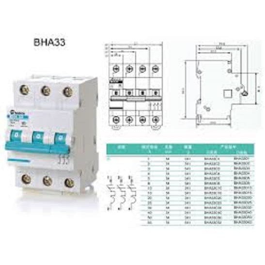 Jual MCB Shihlin BHA-33C 3p / 3phase 2A 4A 6A 10A 16A 20A 25A 32A 40A ...