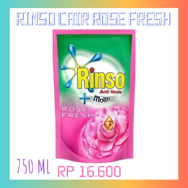 Jual Rinso Cair Molto Rose Fresh 750 ml rinso liquid pink 750ml ...