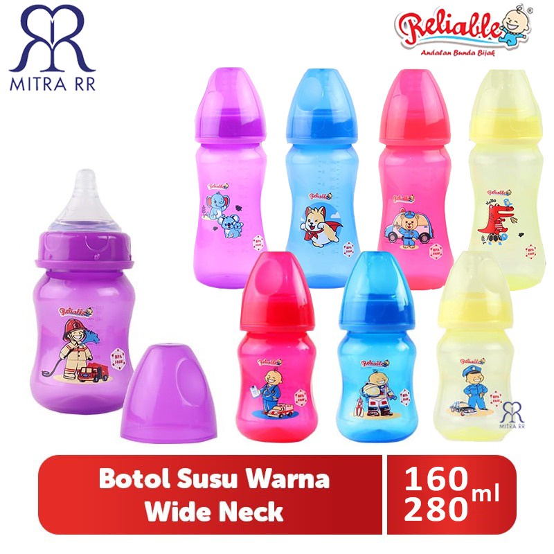 Jual Reliable Botol Susu Wide Neck 160 ml / 280 ml Botol Susu Wide Neck Warna - Botol Anti Kolik ...