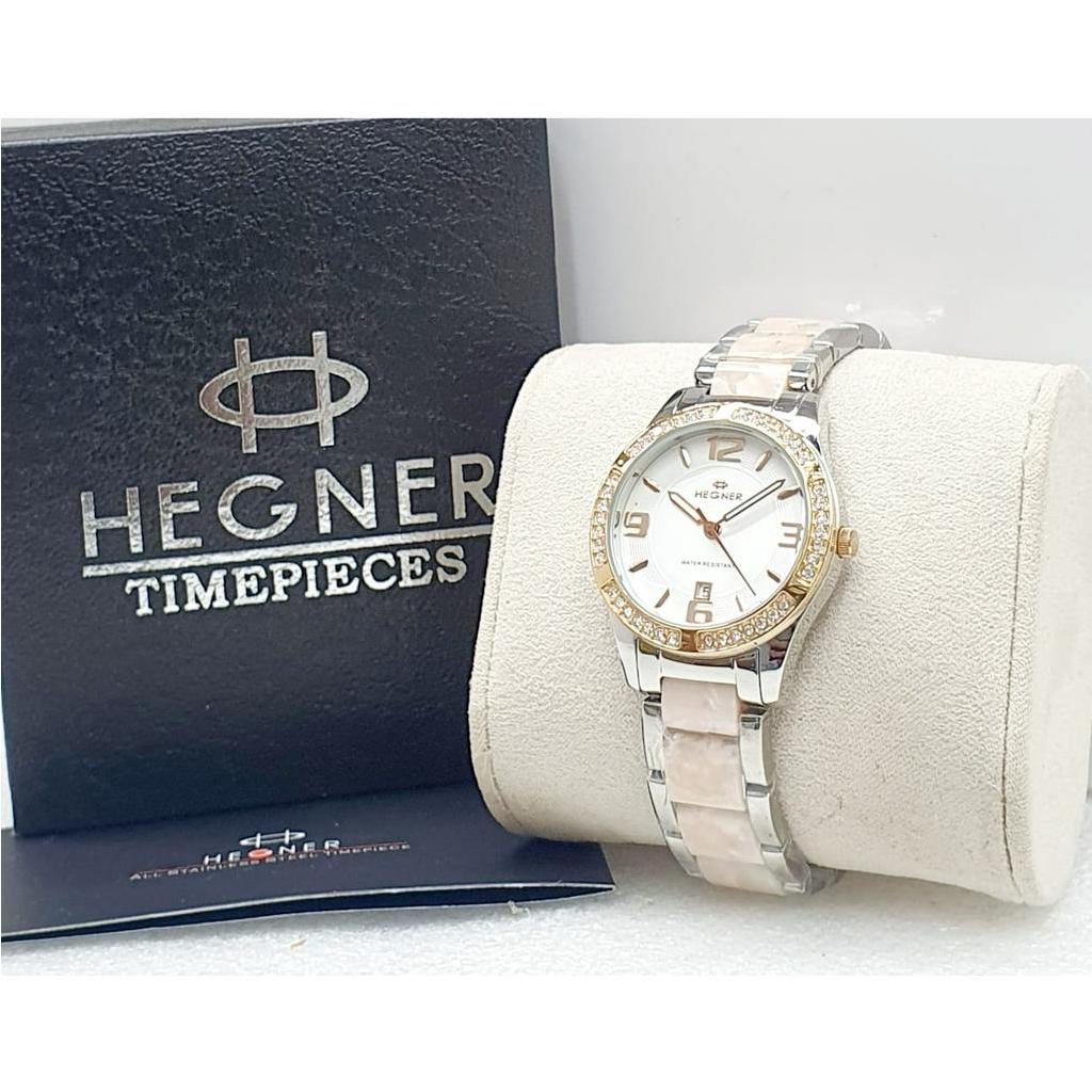 Jual Jam Tangan Wanita Hegner 429 Analog Strap Stainless Kramik ...