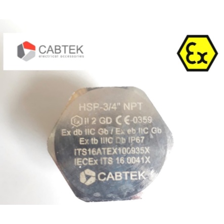 Jual Explosion proof Stopping Plug CABTEK HSP M25 Brass Nickel CMP ...